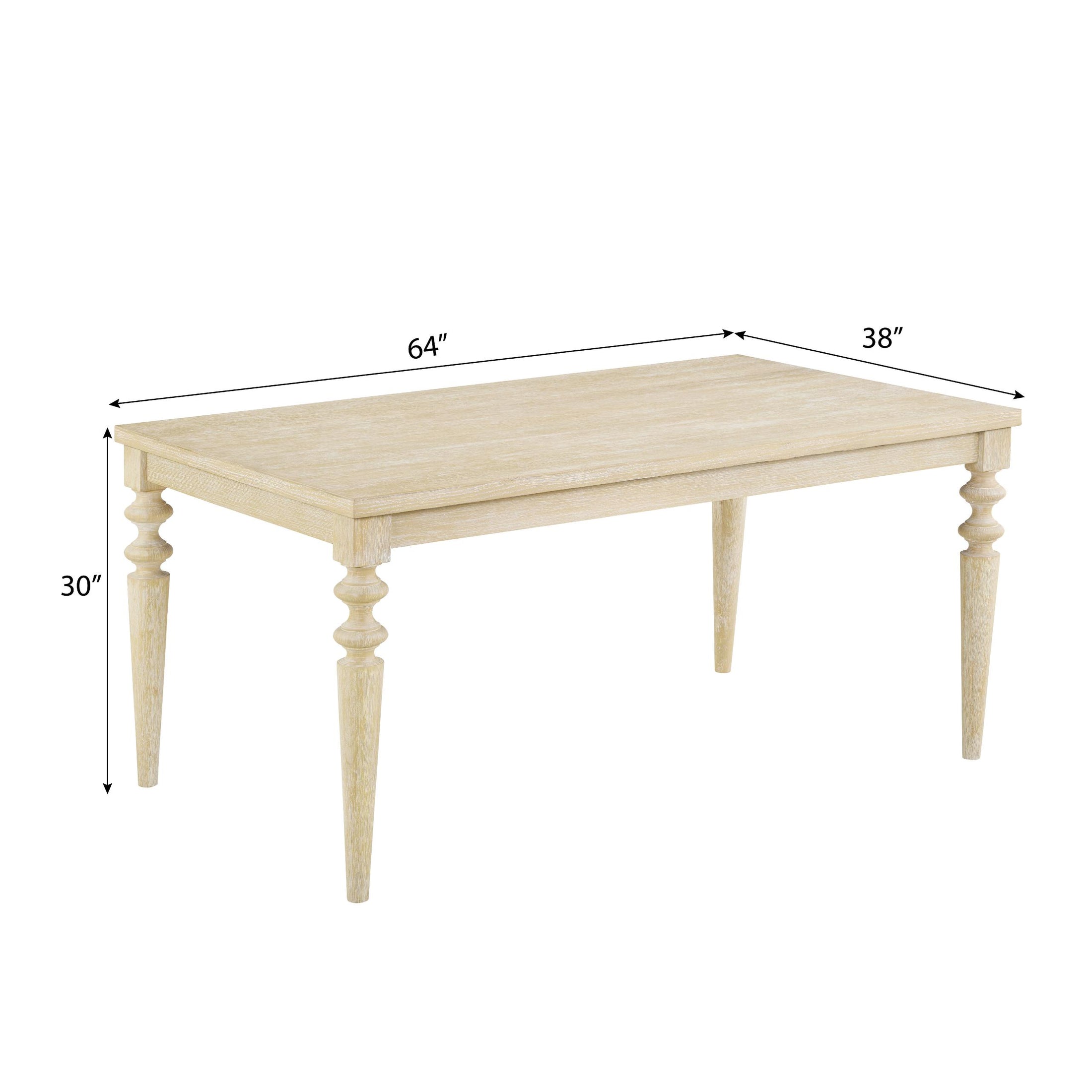 Amonia Urban Style Wired White Finish Wood Turned-Leg Dining Table ...