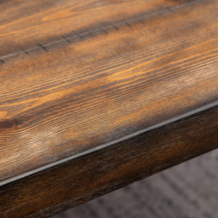Aryven Industrial Metal Hairpin Design Dining Table, Rustic Dark Pine ...